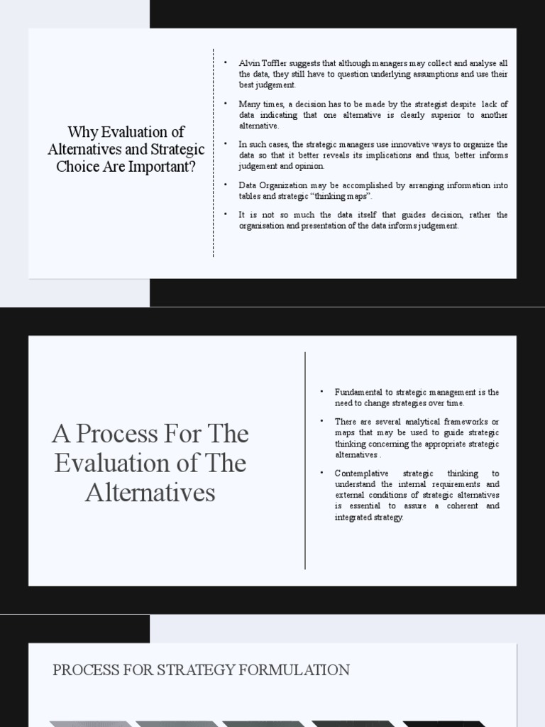 Why Evaluation of Alternatives and Strategic Choice Are Important ...