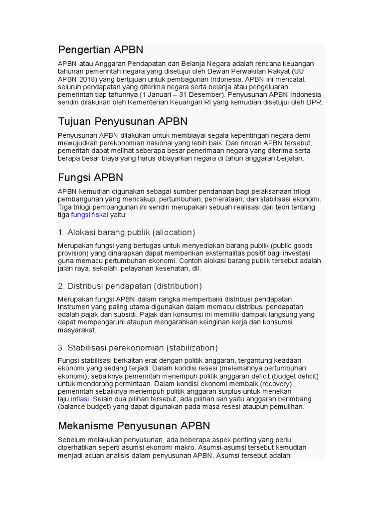 Nih Tentang APBN | PDF | Pengelolaan Keuangan & Uang