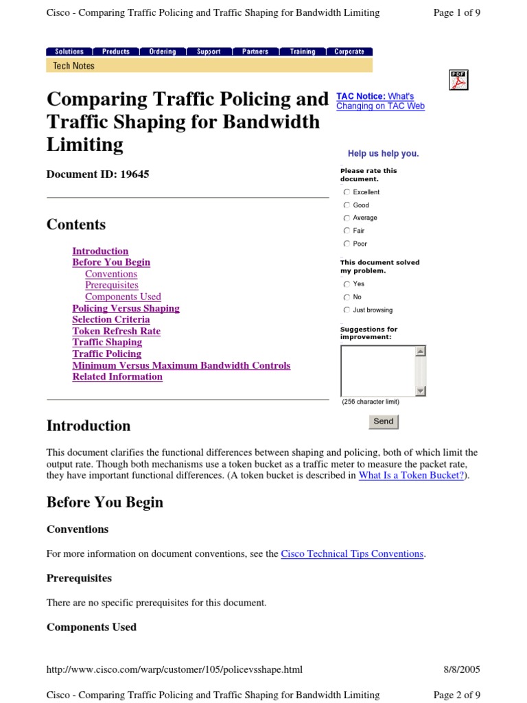 Comparing Traffic Policing And Traffic Shaping For Bandwidth Limiting Pdf Quality Of Service