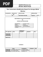 Standard Operating Procedure (SOP) Blister Machine | PDF