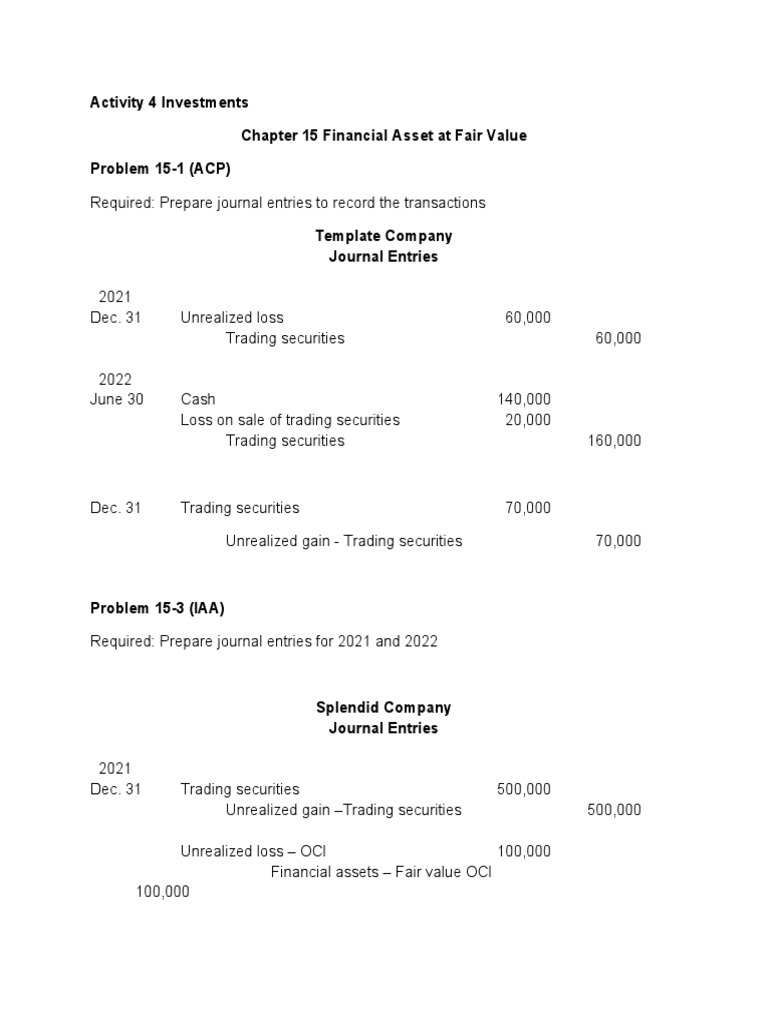 Ia Activity 4 | PDF | Investing | Net Income