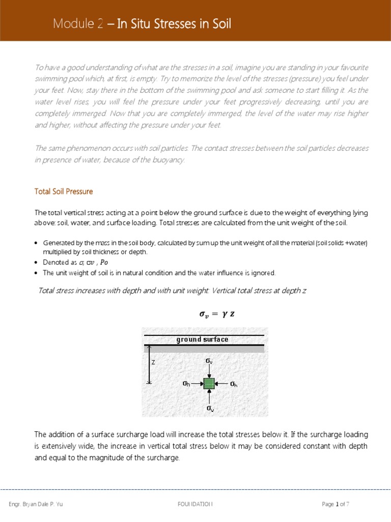 Soil Stress Analysis Module | PDF | Soil Mechanics | Porosity