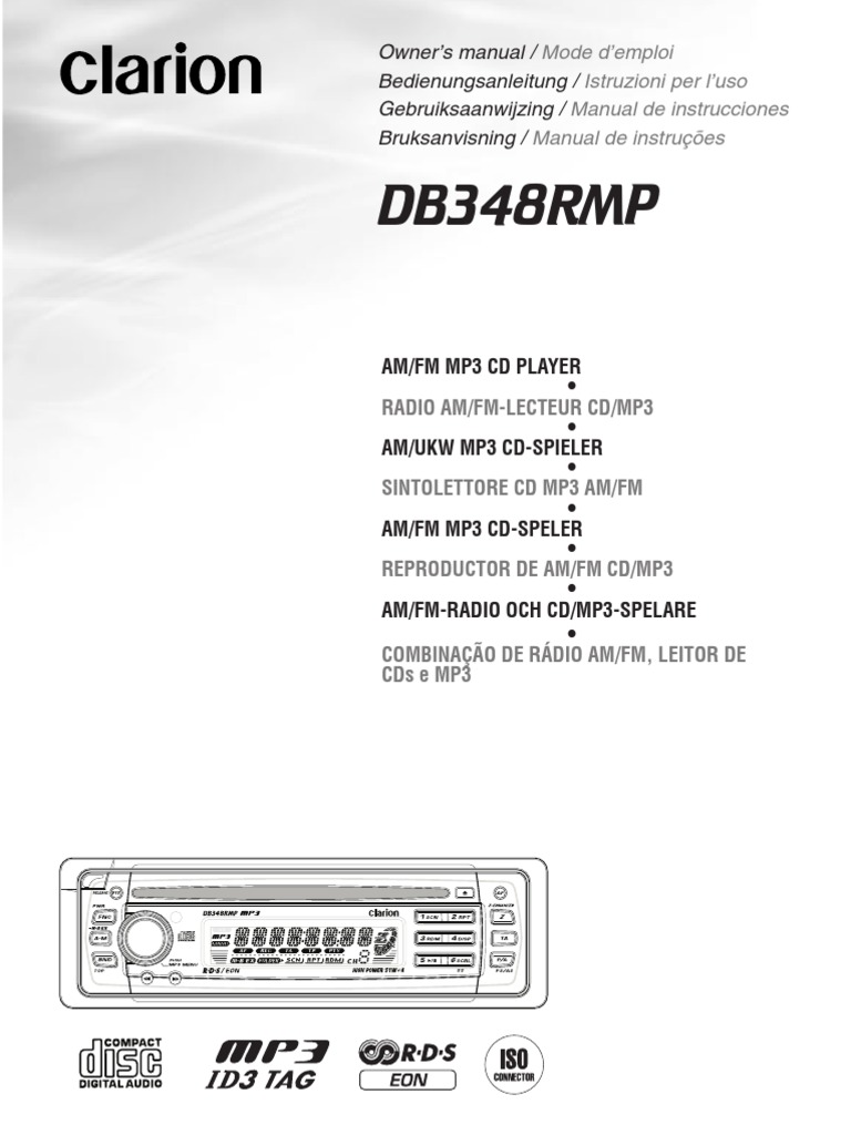 Clarion DB348RMP AM/FM MP3 CD Player Manual | PDF | Telephone | Compact ...