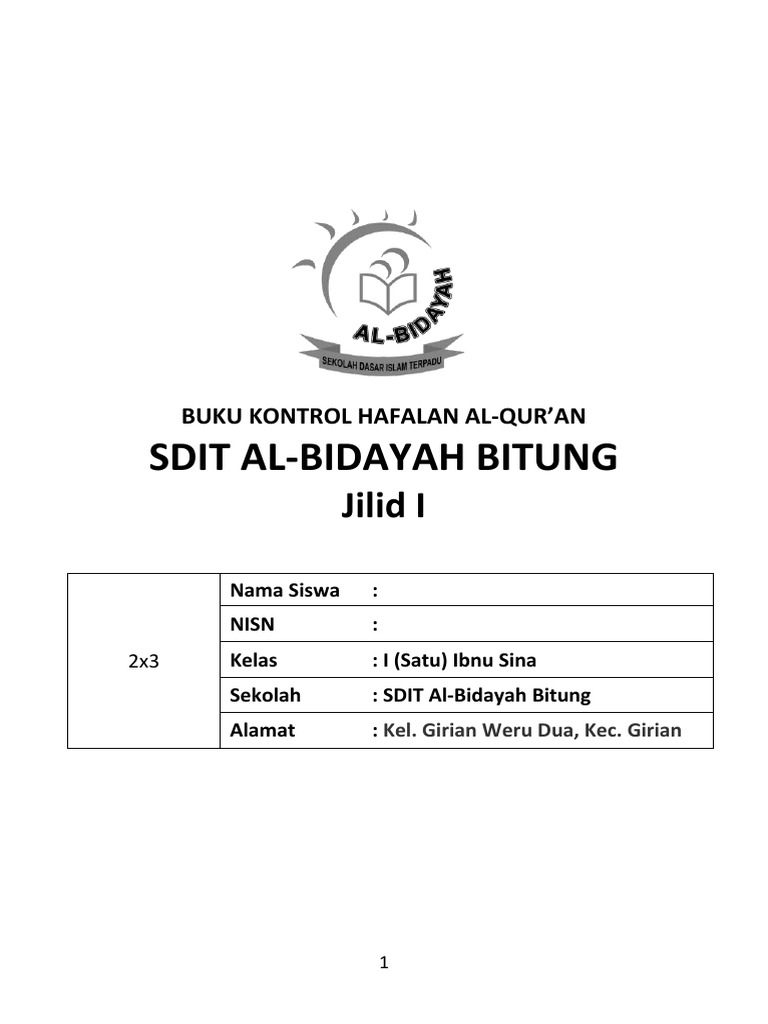 Buku Kontrol Hafalan New | PDF