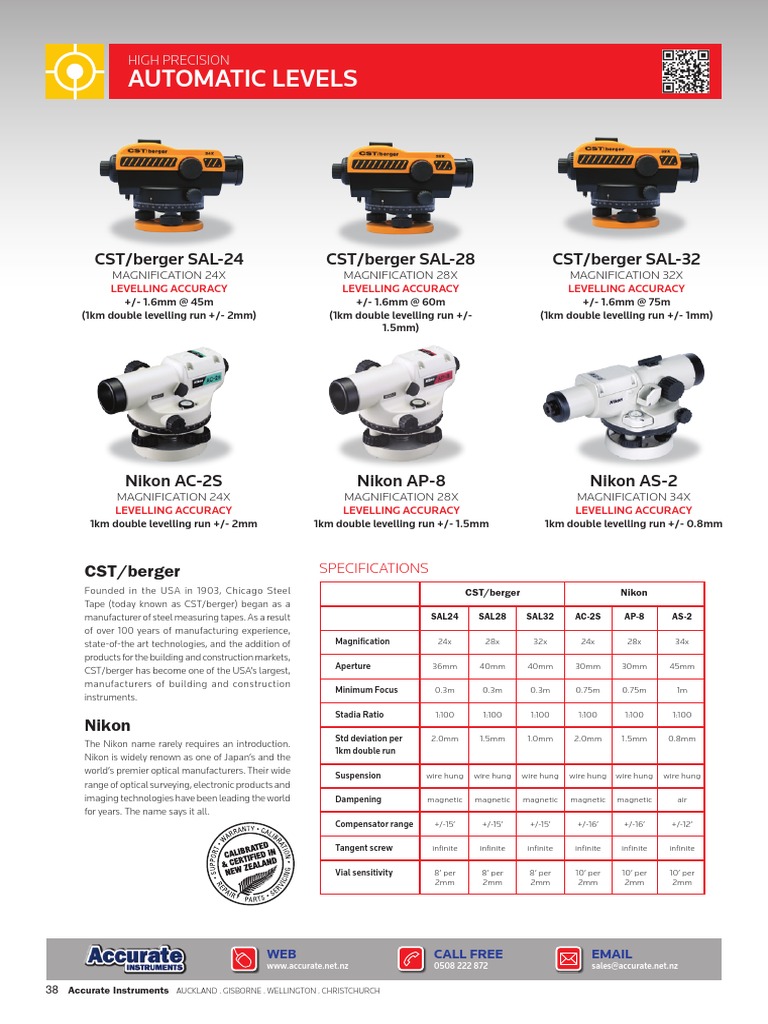 Automatic Levels: CST/berger SAL-24 CST/berger SAL-28 CST/berger SAL-32 ...