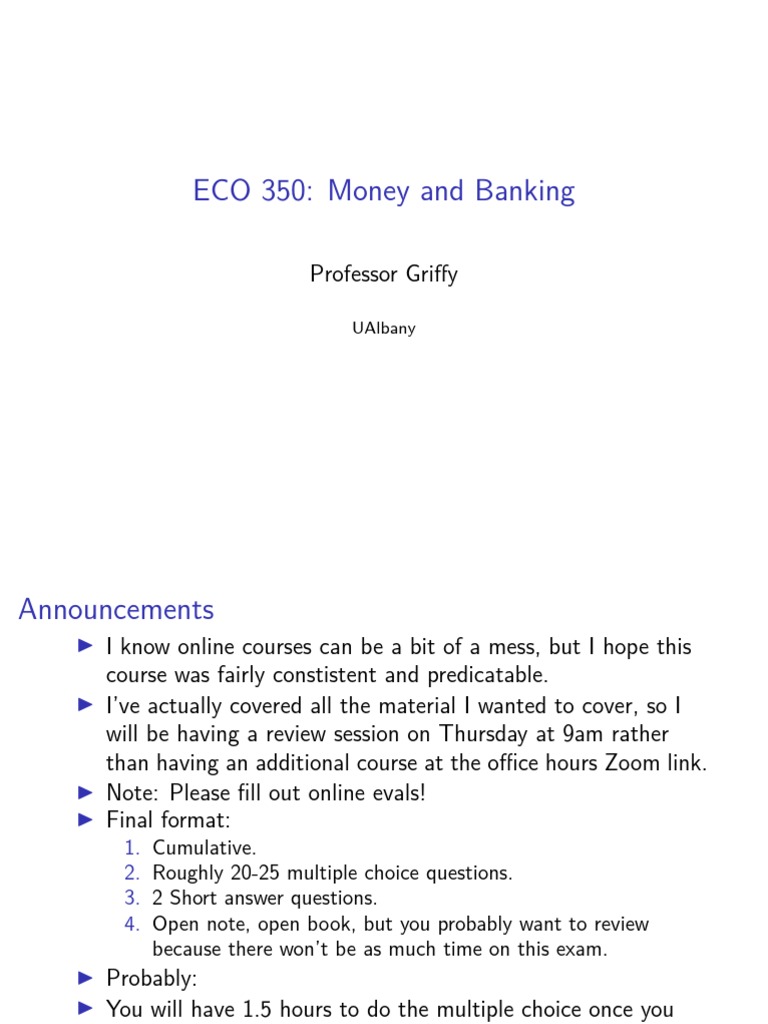 ECO 350: Money and Banking: Professor Griffy | PDF | Adverse Selection ...