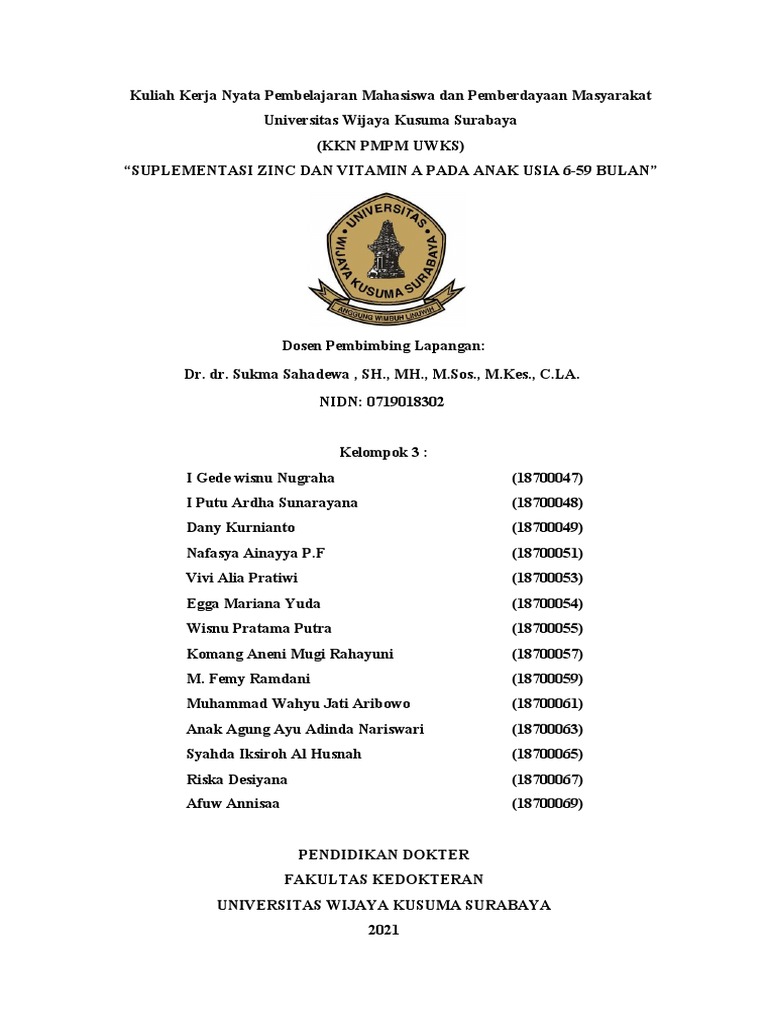 Laporan KKN PMPM 2021 Kelompok 3 | PDF | Kesehatan Holistik