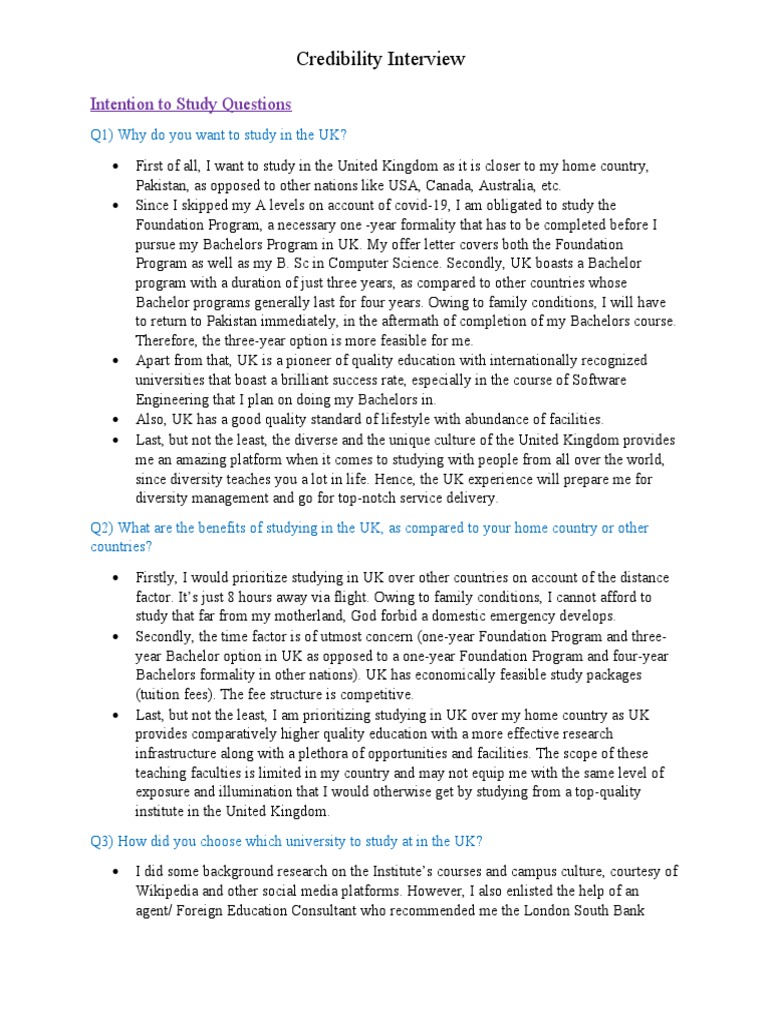 Mamoon's Credibility Interview | PDF | Bachelor's Degree | University