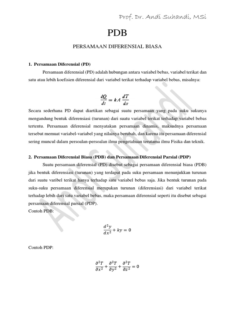 PDB Orde Satu | PDF | Metode & Bahan Ajar