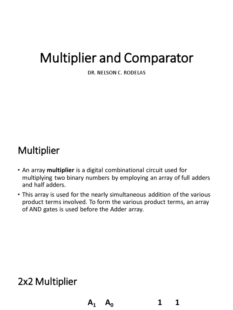 Digital Multipliers and Comparators | PDF | Electronics | Arithmetic