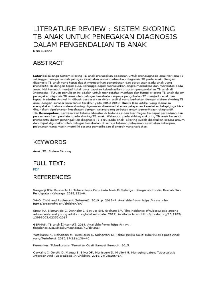 Skoring TB Anak untuk Diagnosis | PDF