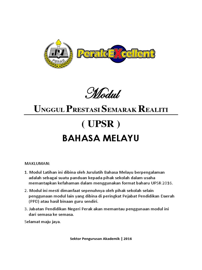 Modul Latihan Bahasa Melayu Perak Excellent | PDF