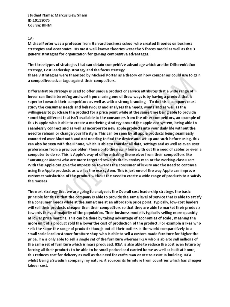 Marcus Liew Shern 19113075 | PDF | Competitive Advantage | Apple Inc.