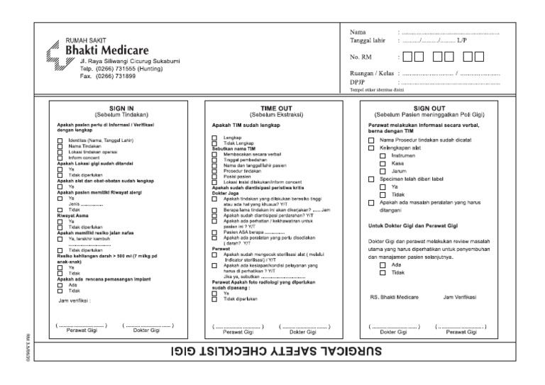 Surgical Safety Checklist Gigi - Wide - RS | PDF