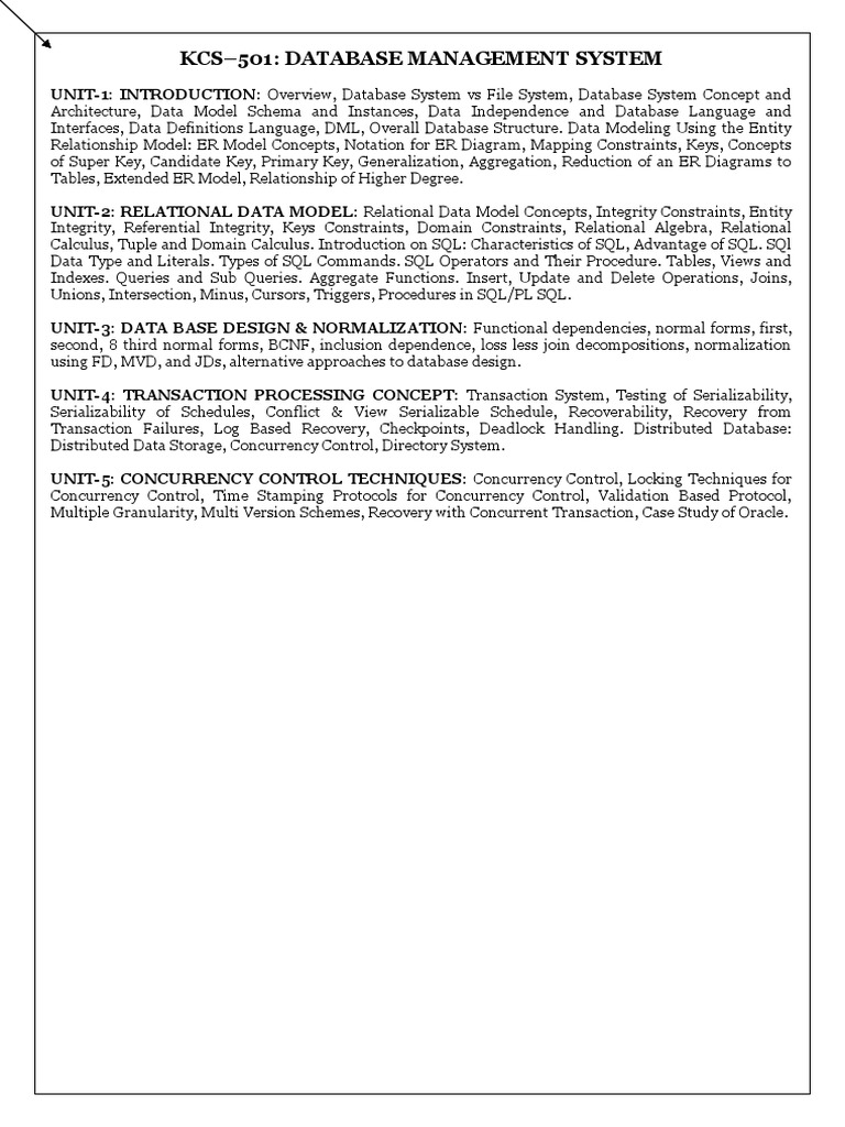 Kcs-501: Database Management System | PDF | Databases | Conceptual Model