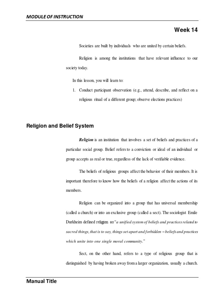Week 014 Understanding Culture Lesson 14 | PDF | Polytheism | Monotheism