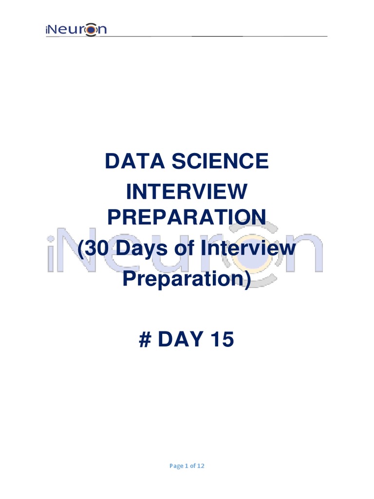 Data Science Interview Prep: Day 15 | PDF | Statistics | Emerging ...