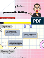 Features of Journalistic Writing Lesson | PDF | News | Journalism