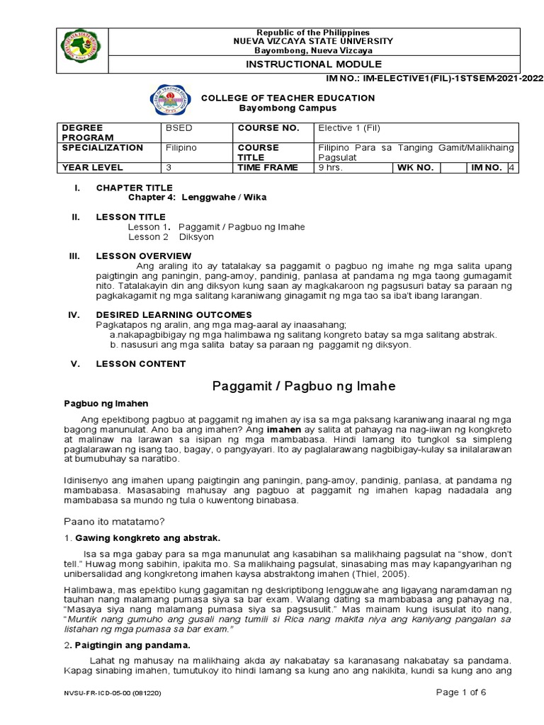 UPDATED MODULE 4 Elective 1 | PDF