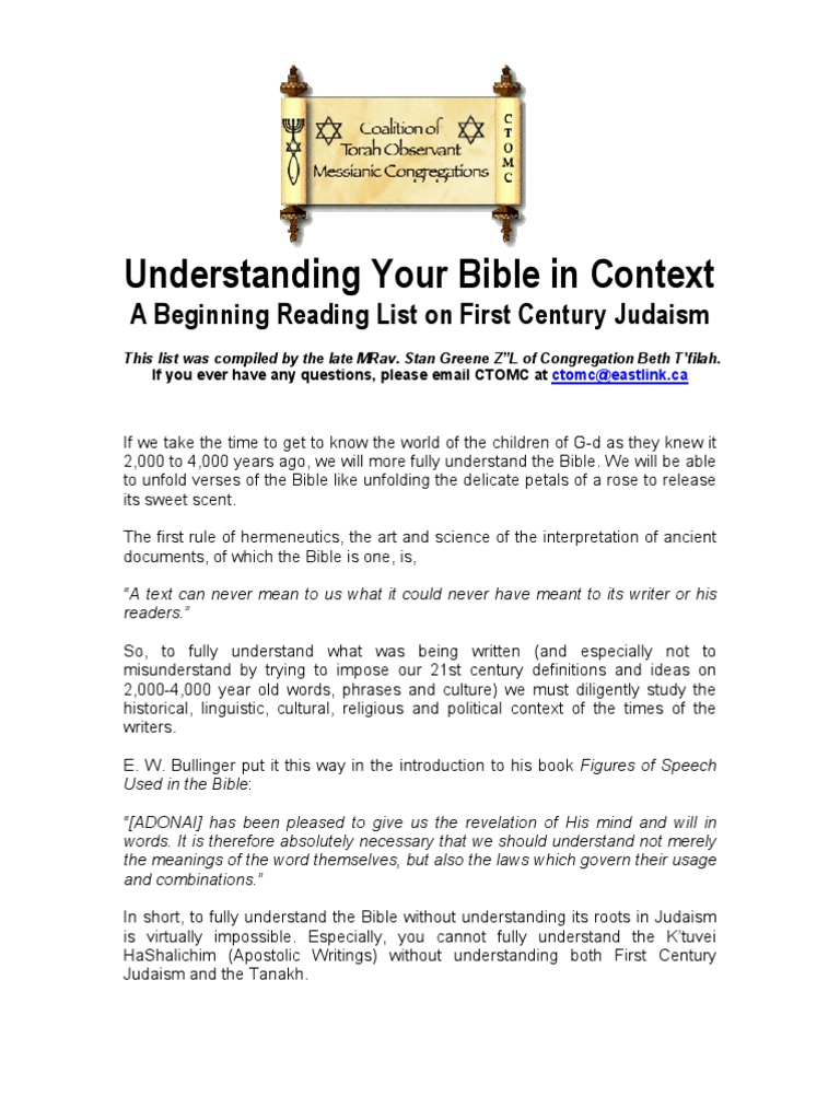 Understanding Your Bible in Context | PDF | Hebrew Bible | Jewish Prayer