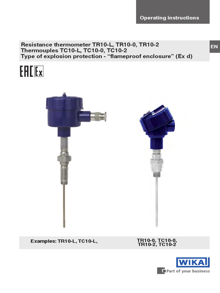 Resistance thermometer TR10-L, TR10-0, TR10-2 Thermouples TС10-L, TС10-0, TС10-2 Type of ...