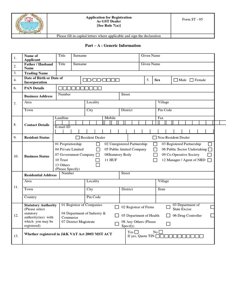 Gst-Form ST-5 | PDF | Business | Value Added Tax