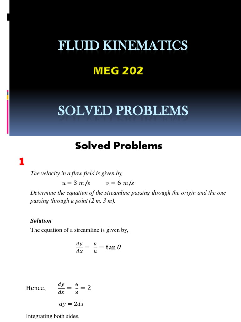 Fluid Kinematics Solved Problems 2 | PDF | Fluid Dynamics | Turbine