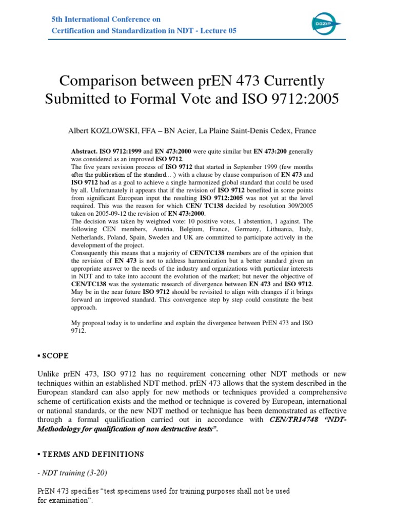 Acerca de ISO 9712 | PDF | Nondestructive Testing | International ...