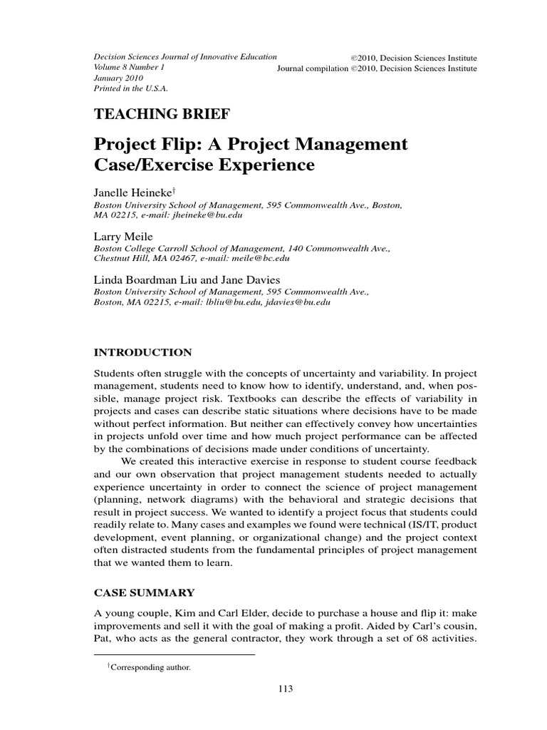 Project Management for Students | PDF | Real Estate Broker | Project ...