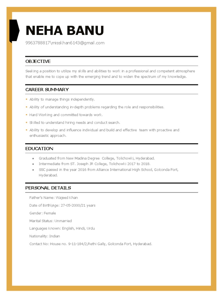 Resume Neha | PDF | Career & Growth | Self-Improvement
