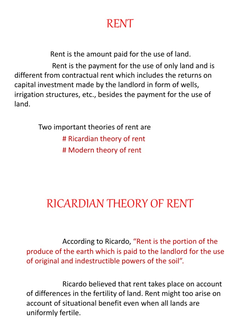 Concept of Rent | PDF | Supply (Economics) | Demand