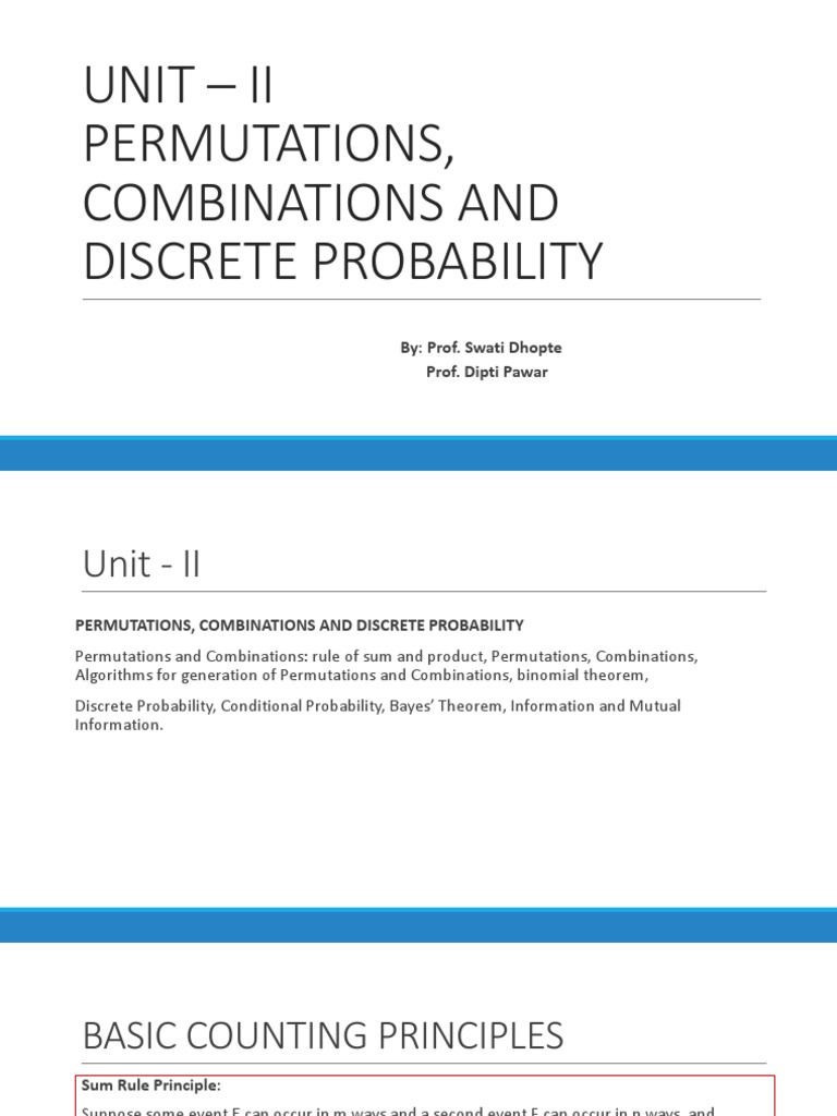 PermutationsCombination (Unit-II) | PDF | Permutation | Vowel