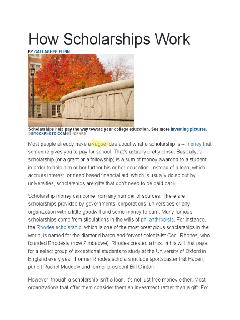 How Scholarships Work | PDF