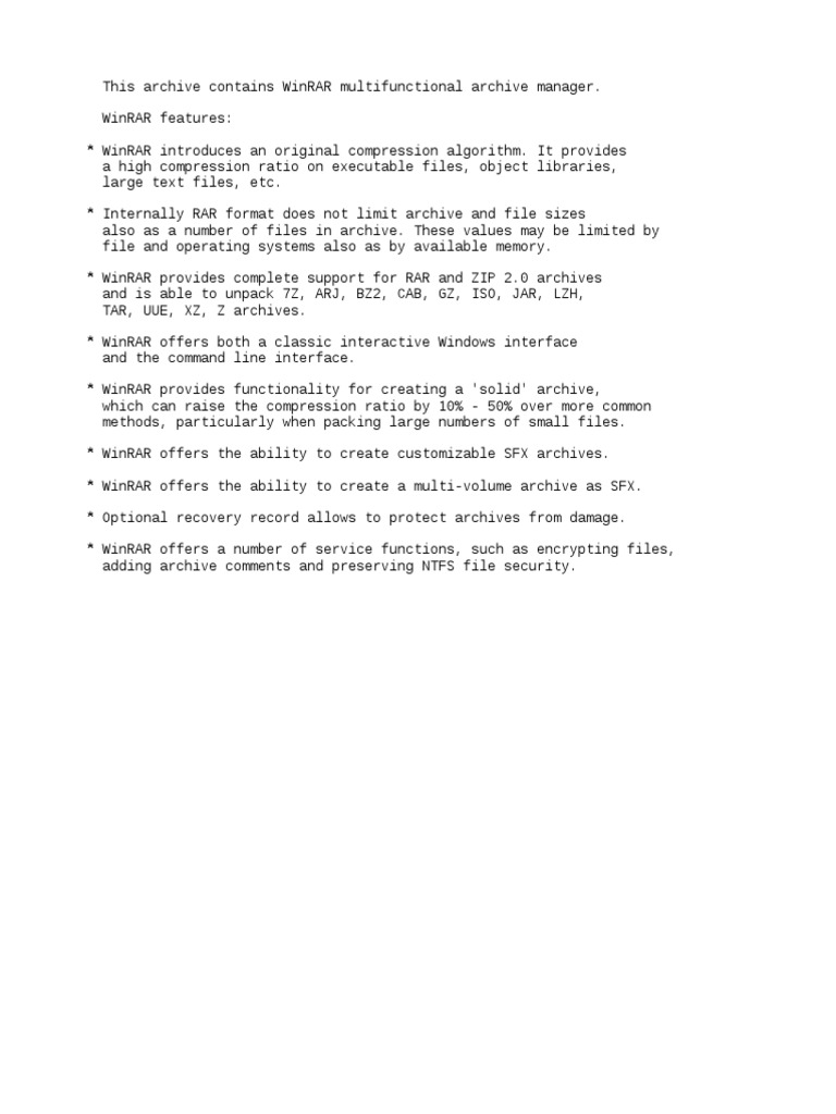 WinRAR archive manager features high compression and support for many ...