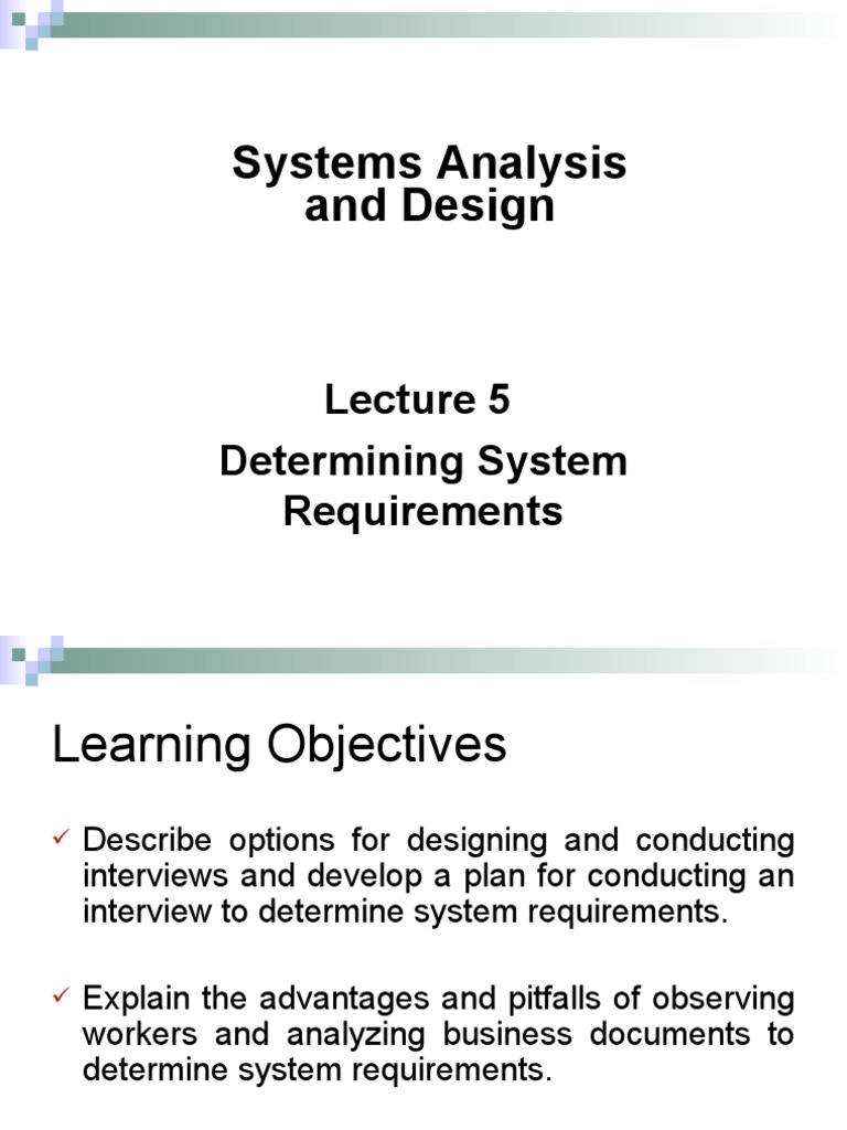 Systems Analysis and Design: Determining System Requirements | Download ...
