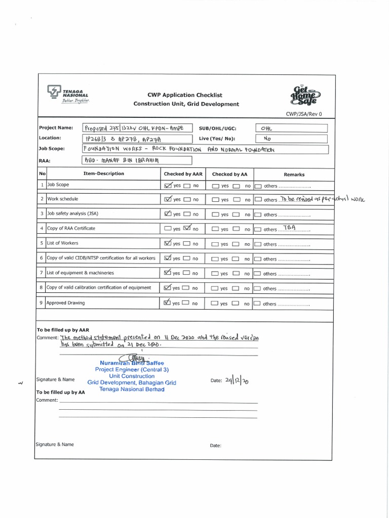 CWP Checklist (Foundation Work) | PDF | Economies | Emergency Management
