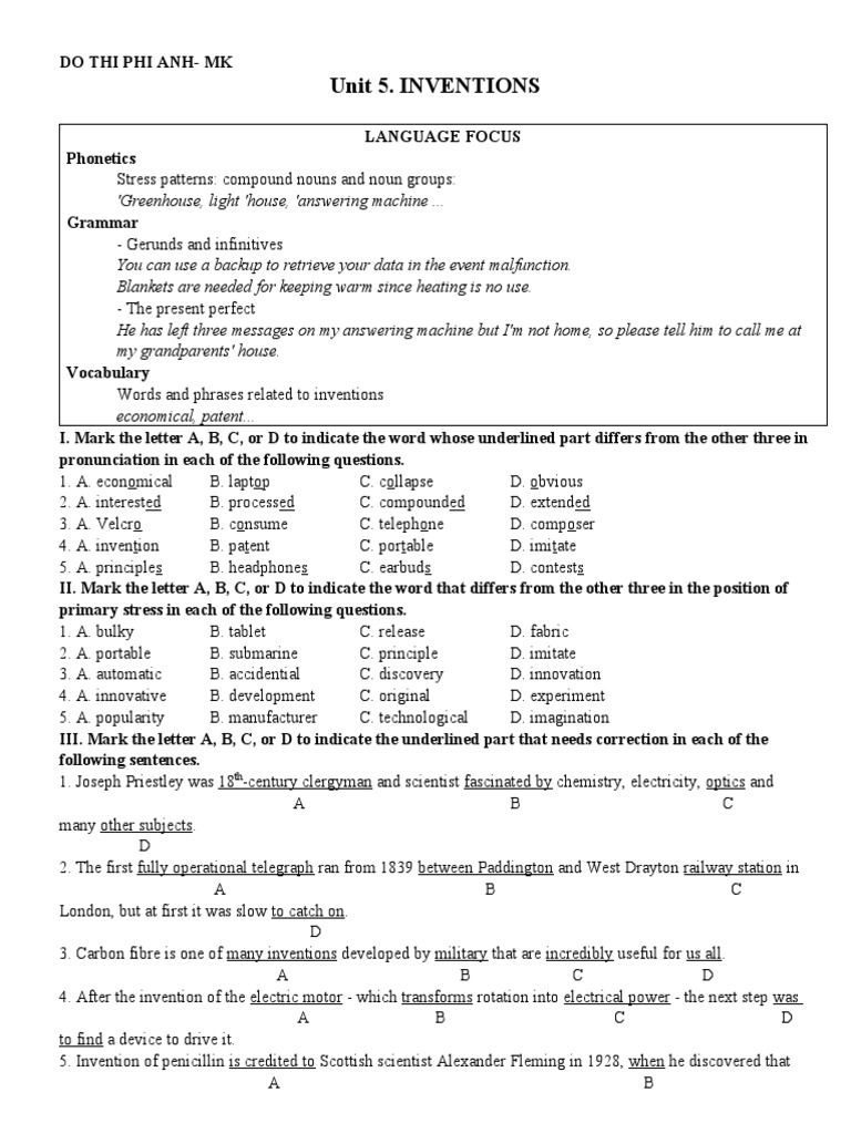 Unit 5. Inventions | Download Free PDF | Invention | Engines