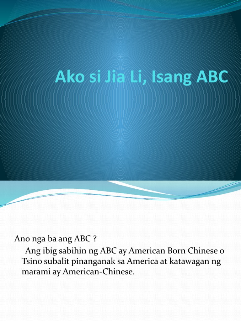 Ako Si Jia Li, Isang ABC | PDF