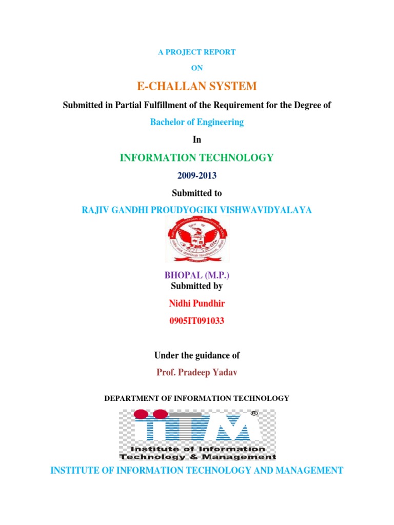 E-Challan System: Information Technology | PDF | Software Testing ...