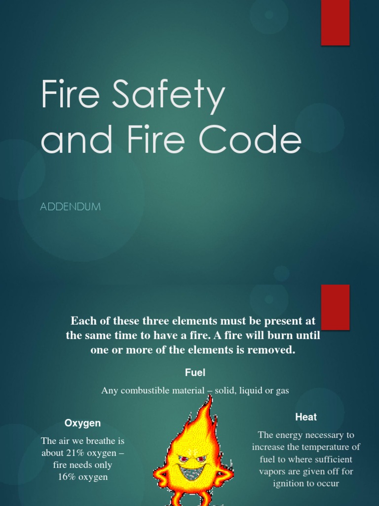 Addendum Fire Safety | PDF | Fires | Chemistry