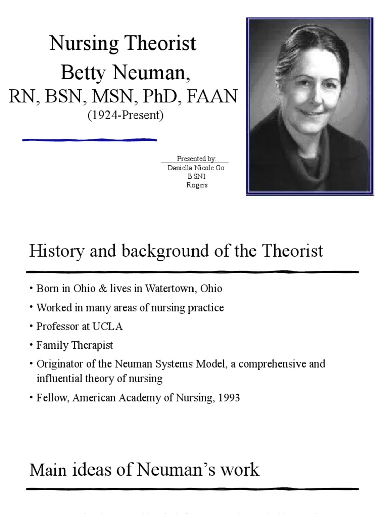 Betty Neuman's Nursing Theory Overview | PDF | Nursing | Natural ...