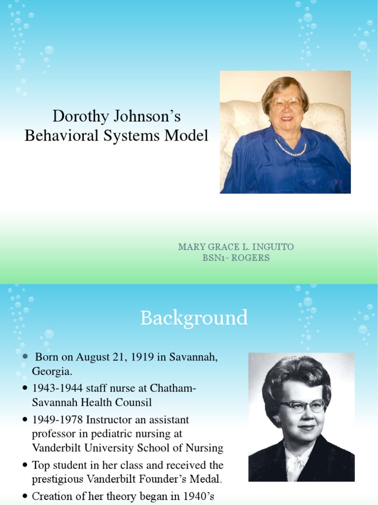 DOROTHY JOHNSON - Behavioral Model) | PDF | System | Behavior