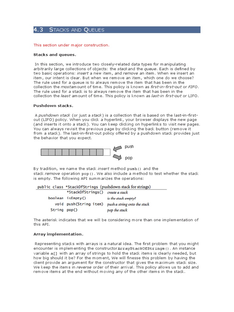 Stack and Queues | PDF | Queue (Abstract Data Type) | Areas Of Computer ... Stack and Queues | PDF | Queue (Abstract Data Type) | Areas Of Computer ...