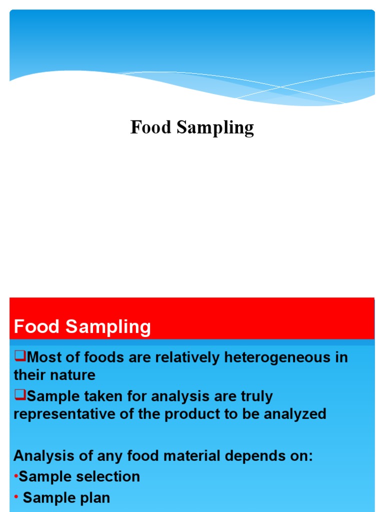 PFA - Lecture 2 Food Sampling | PDF | Standard Deviation | Sampling (Statistics)
