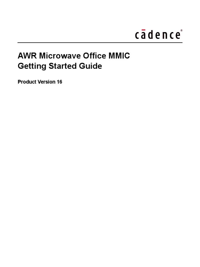 AWR Microwave Office MMIC Getting Started Guide: Product Version 16 ... AWR Microwave Office MMIC Getting Started Guide: Product Version 16 ...