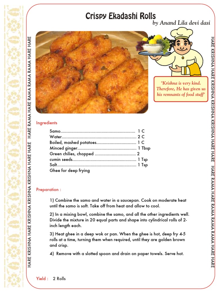 Crispy Ekadashi Rolls | PDF