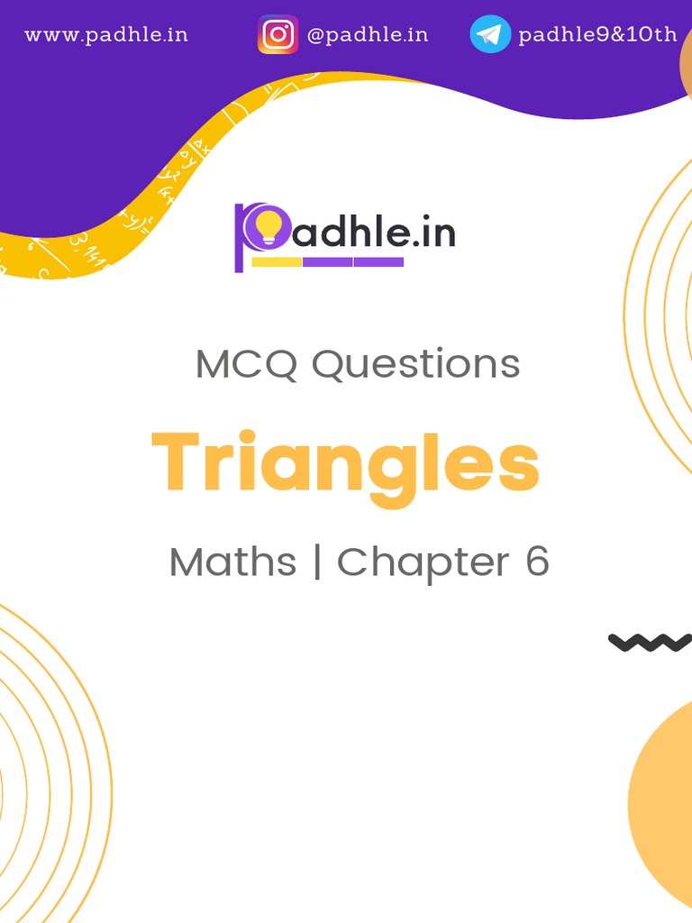 Chapter 6 Triangles MCQs | PDF | Triangle | Area