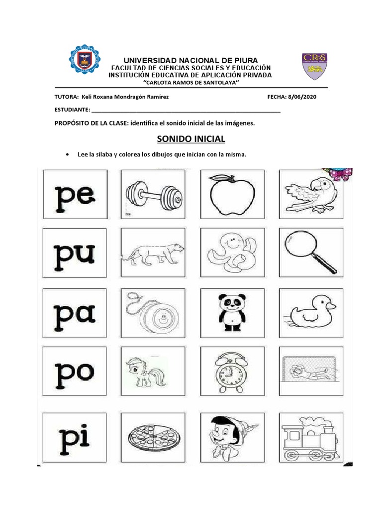 Comunicacion - Sonida Inicial La Silaba | PDF