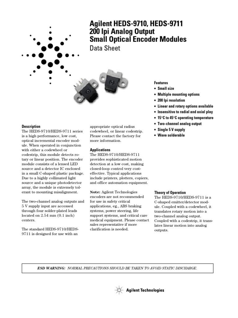 Agilent Optical Encoders | PDF | Detector (Radio) | Amplitude