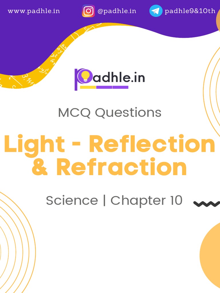 Chapter-10 Light - Reflection and Refraction MCQs | PDF | Mirror | Optics